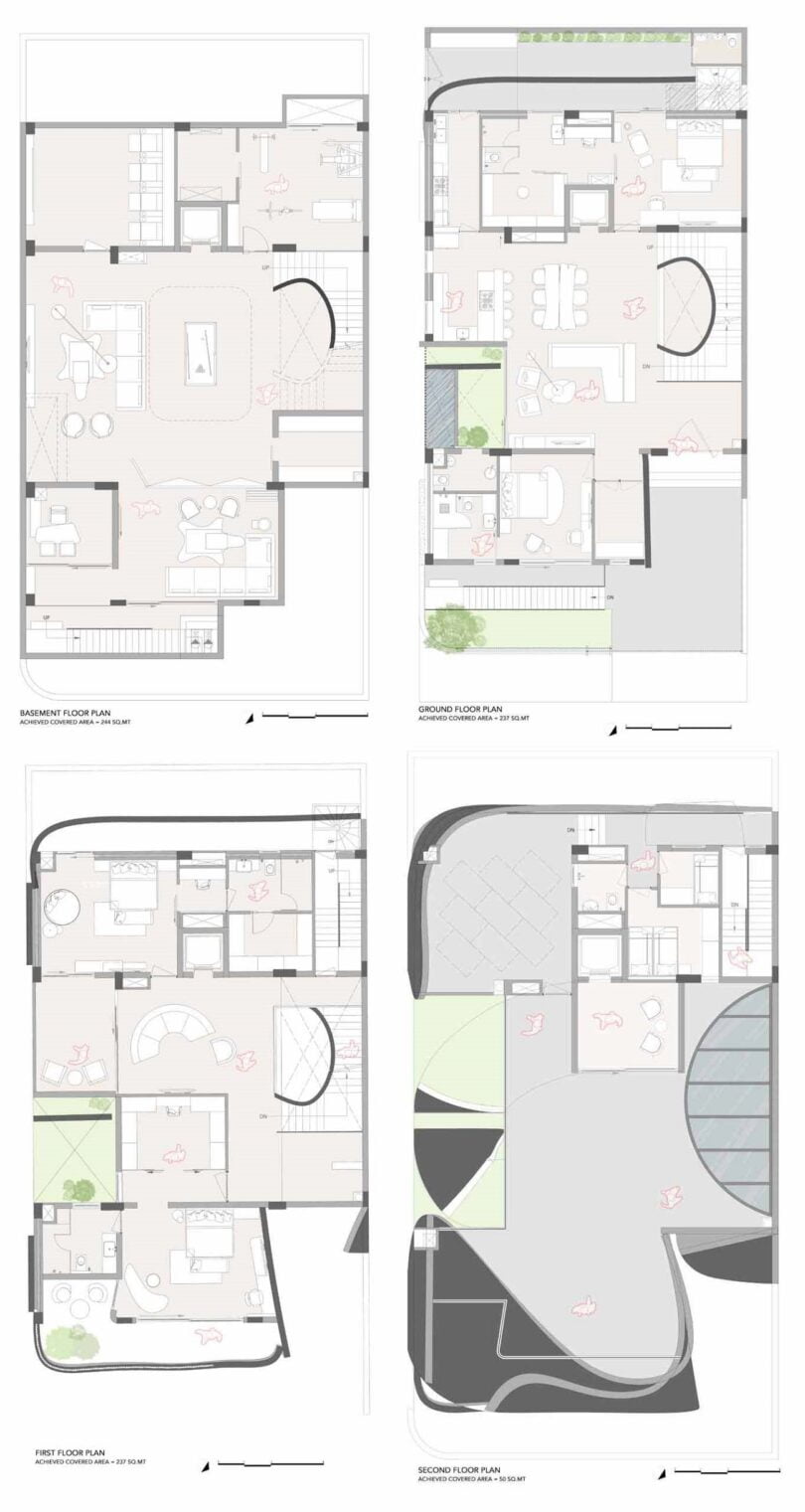 Folds of A Ribbon: Modern Villa’s Sculptural Elevation - Architecture Blog